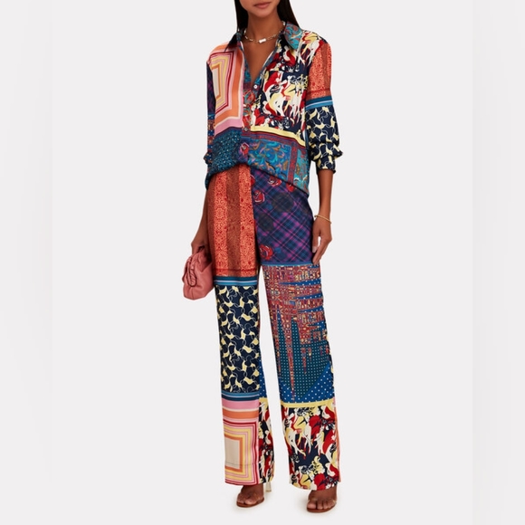 STAUD | Pants & Jumpsuits | Staud Oscar Patchwork Satin Twill Pants ...